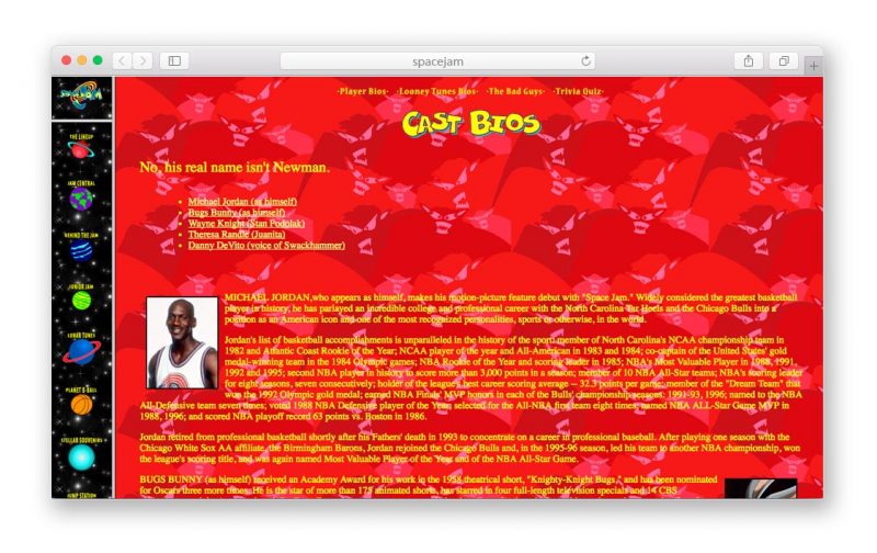 The Space Jam Website is Still Online After 20 Years - Redfoot Works